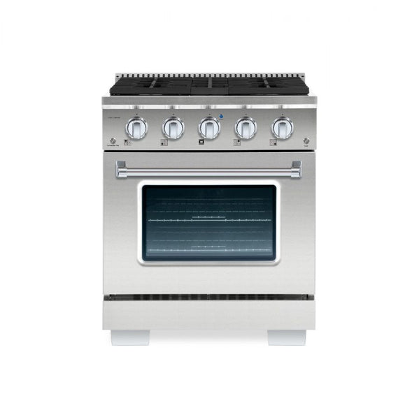 Hallman Bold Series 30" Gas Freestanding Range with Chrome Trim ...